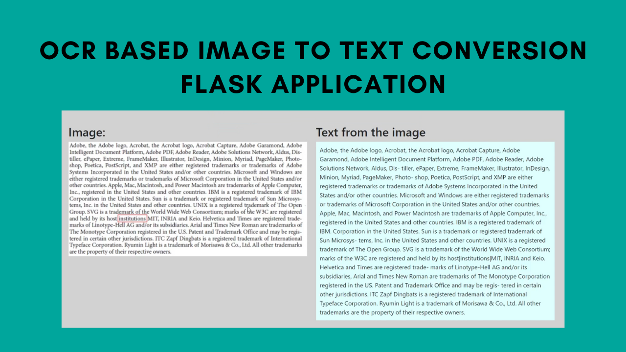 Ocr Based Image To Text Conversion Flask Application Computer Vision Projects Codersarts Ai